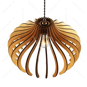 Elliptic Round Modern Wood Pendant Light Chandelier Lamp Lampshade ...