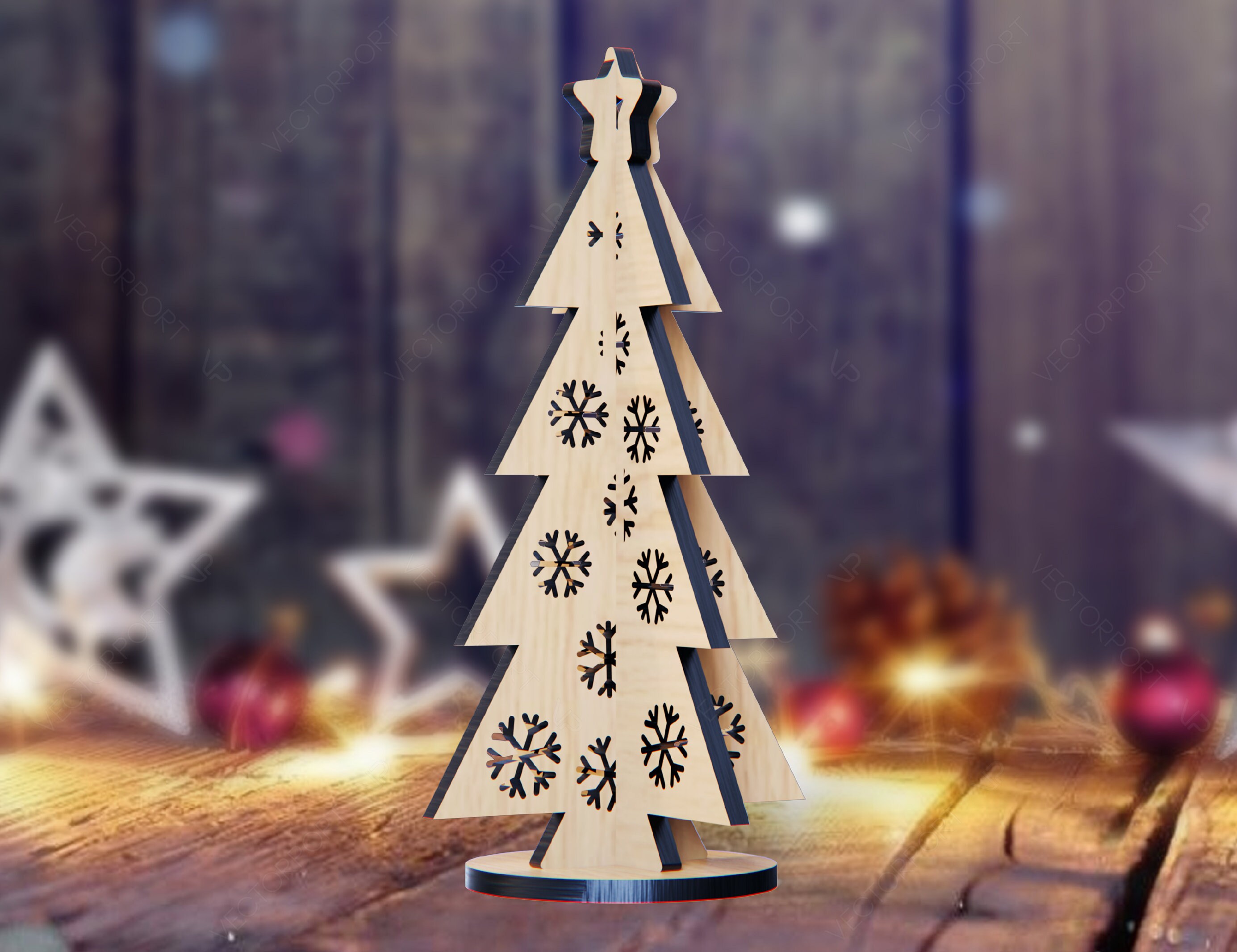 Standing Christmas Trees Laser Cut Snowflake SVG Craft - Etsy