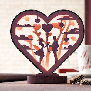 Symphony of Love: Artistic Table Lamp for Valentine's Day - 3D LED ...