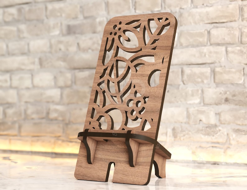 Laser Cut Wooden Mobile Phone Stand Cell Phone Holder Digital Download ...