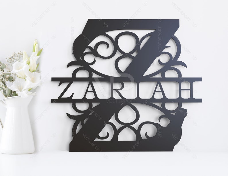 Split Regal Monogram Alphabet Letters Laser Cut Name Sign Customizable ...