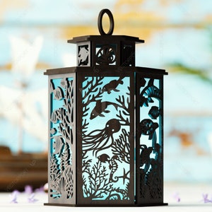 Ocean Dreams: 3D Underwater Laser Cut Lantern With Fish, Dolphin ...