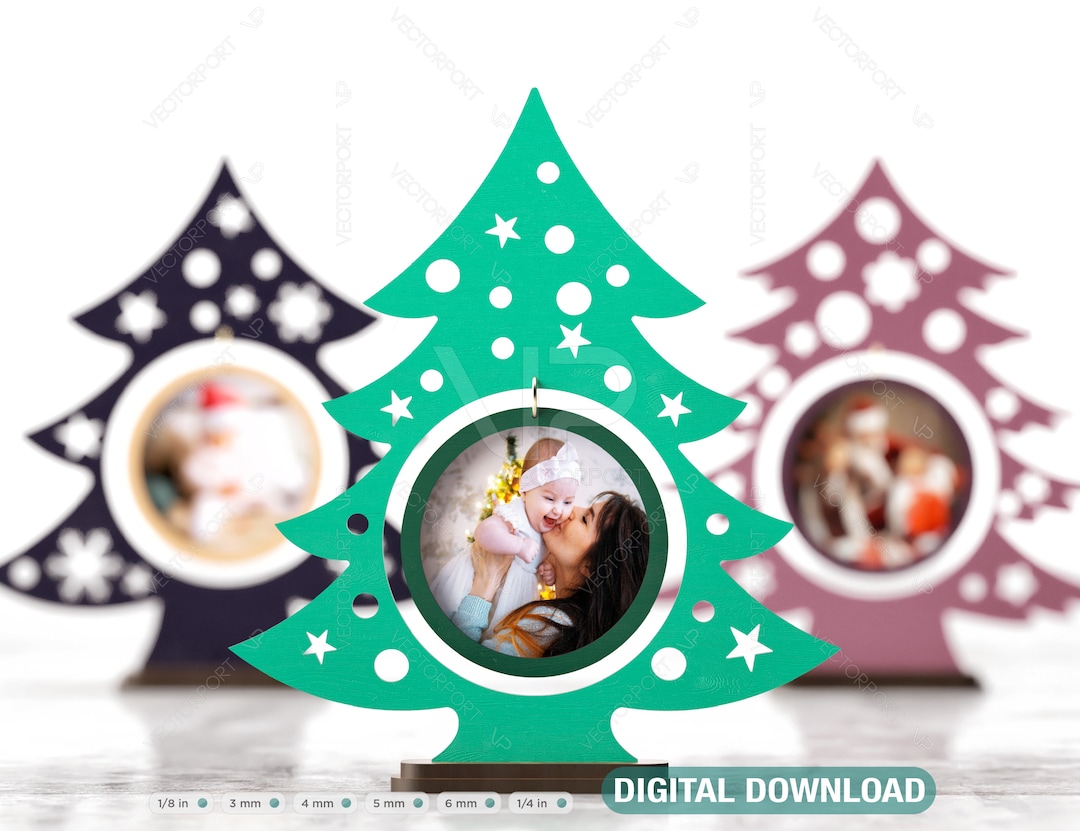 Standing Christmas Tree Photo Frame Tree Decorations Craft - Etsy