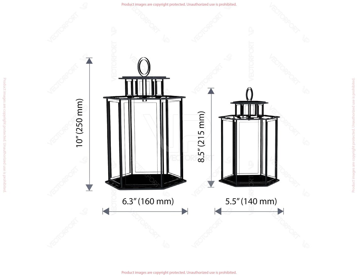 Cathedral Lantern SVG – Laser Cut Hexagon Lamp, Gothic Window Candle ...