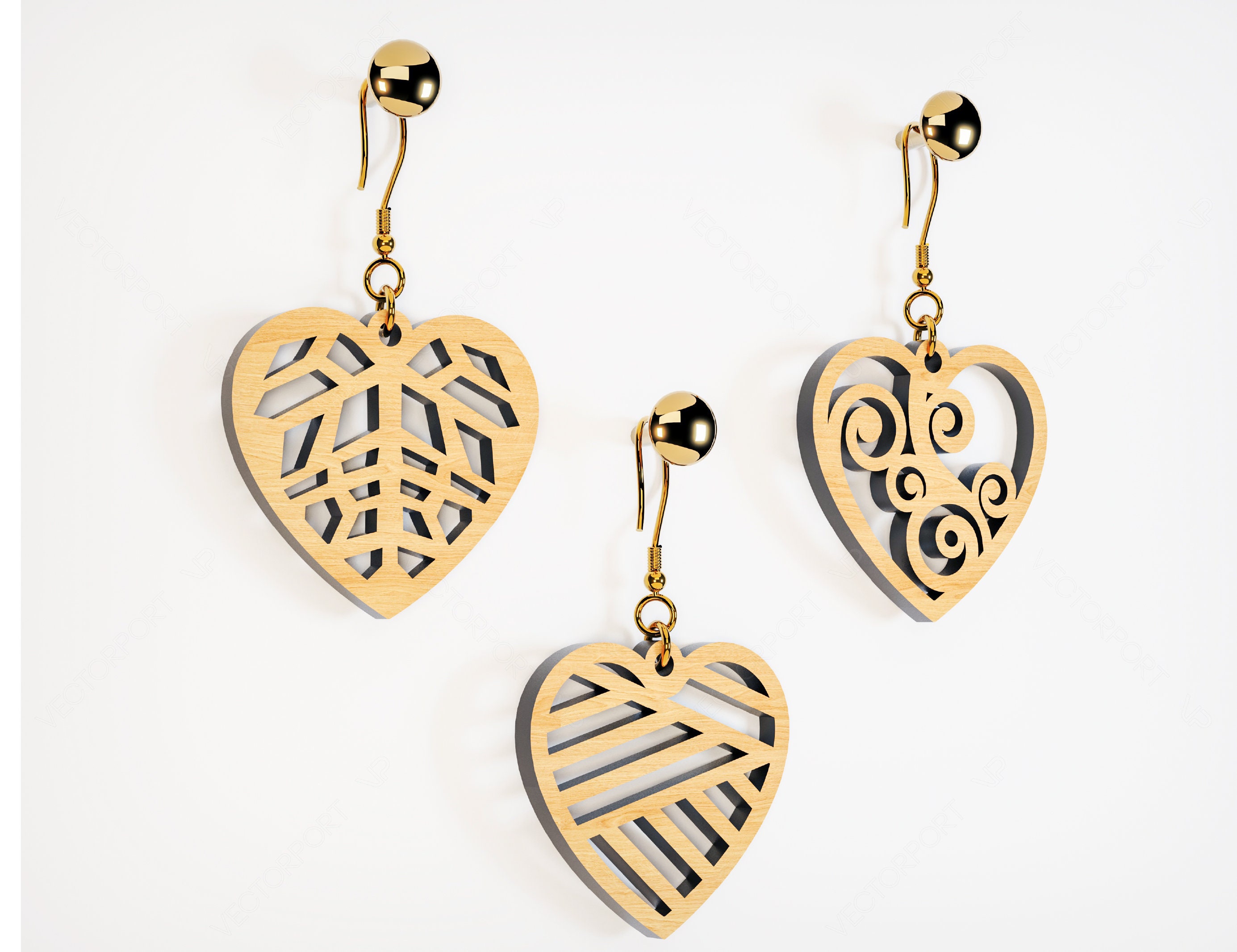 Heart Shape Earring Svg Gloforge Cricut Jewelry Pendants Laser - Etsy