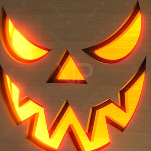 Halloween 3D Pumpkin Night Lamp Laser Cut File Light Box Pumpkin Led ...