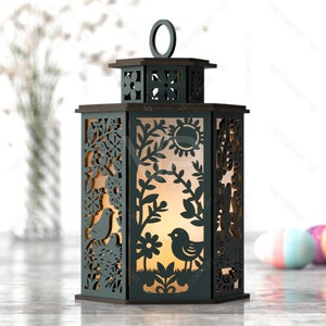 Easter Lamp Candle Holder Ornaments Light Bunny Tealight Lamp Night ...