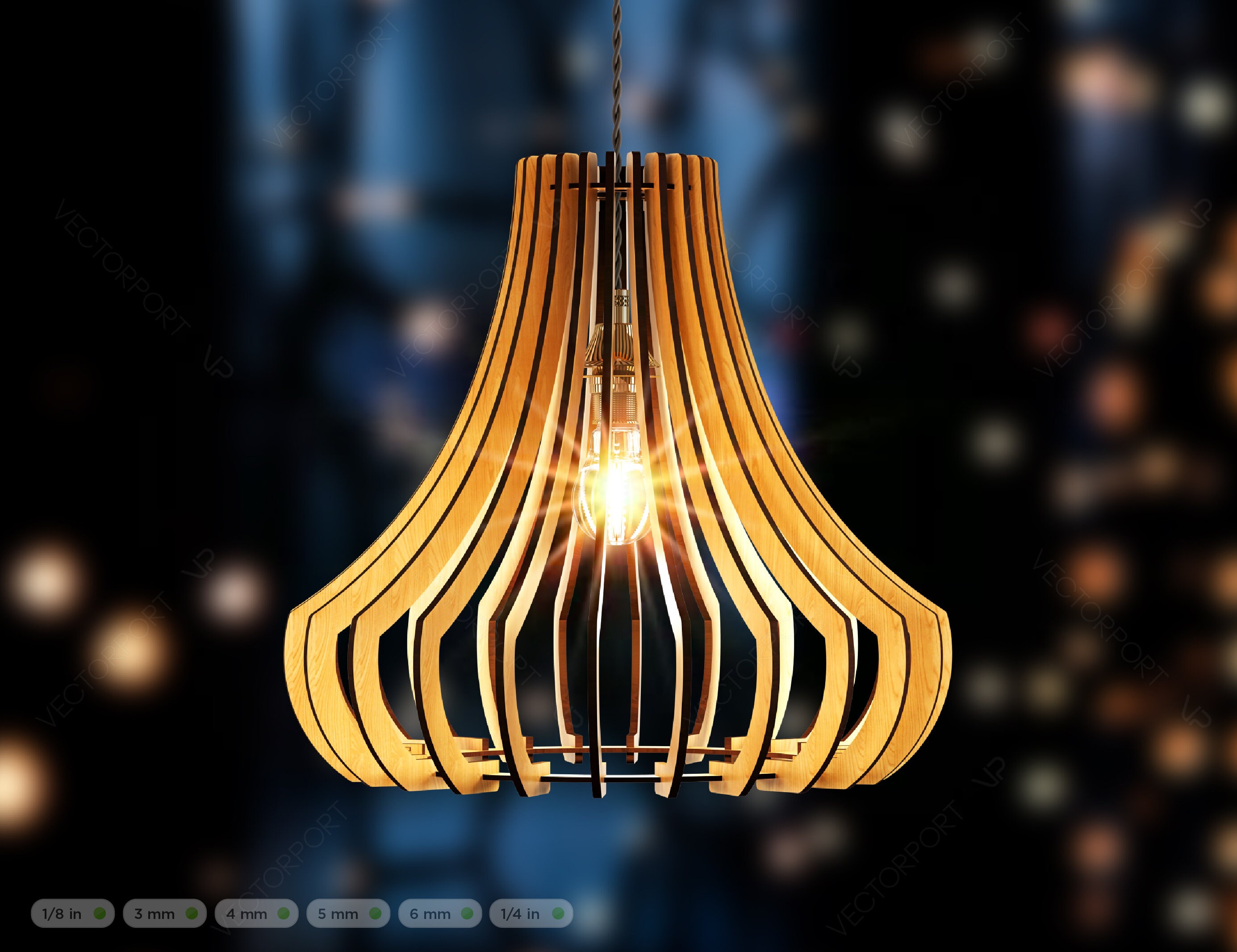 Round Modern Wood Pendant Light Chandelier Lamp Lampshade - Etsy UK