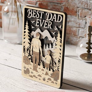 3D Father and Son / Daughter Laser Cut Scene – Layered Father's Day ...