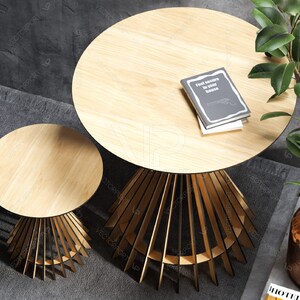 Elegant Modern Wooden Coffee Table in Two Different Sizes Laser Cut ...