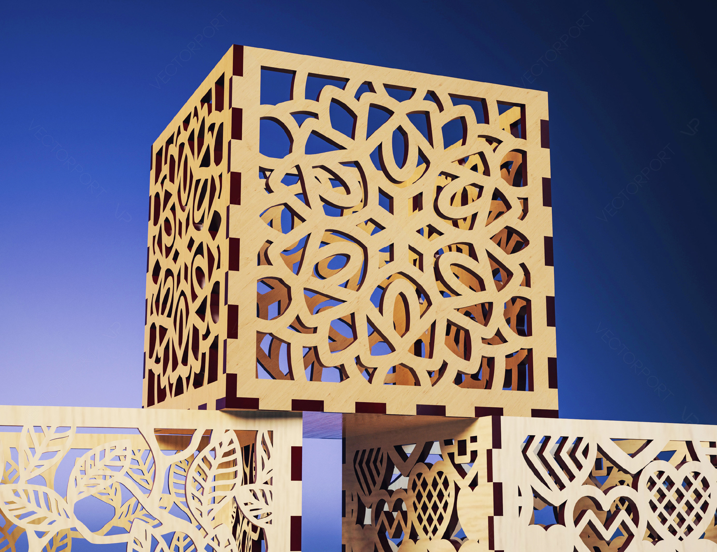 Decorative Laser Cutting Wooden Box Geometric Ornamental Gift - Etsy