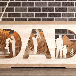 Multilayer Standing Dad and Daughter 3D Happy Father’s Day Gift for Dad ...