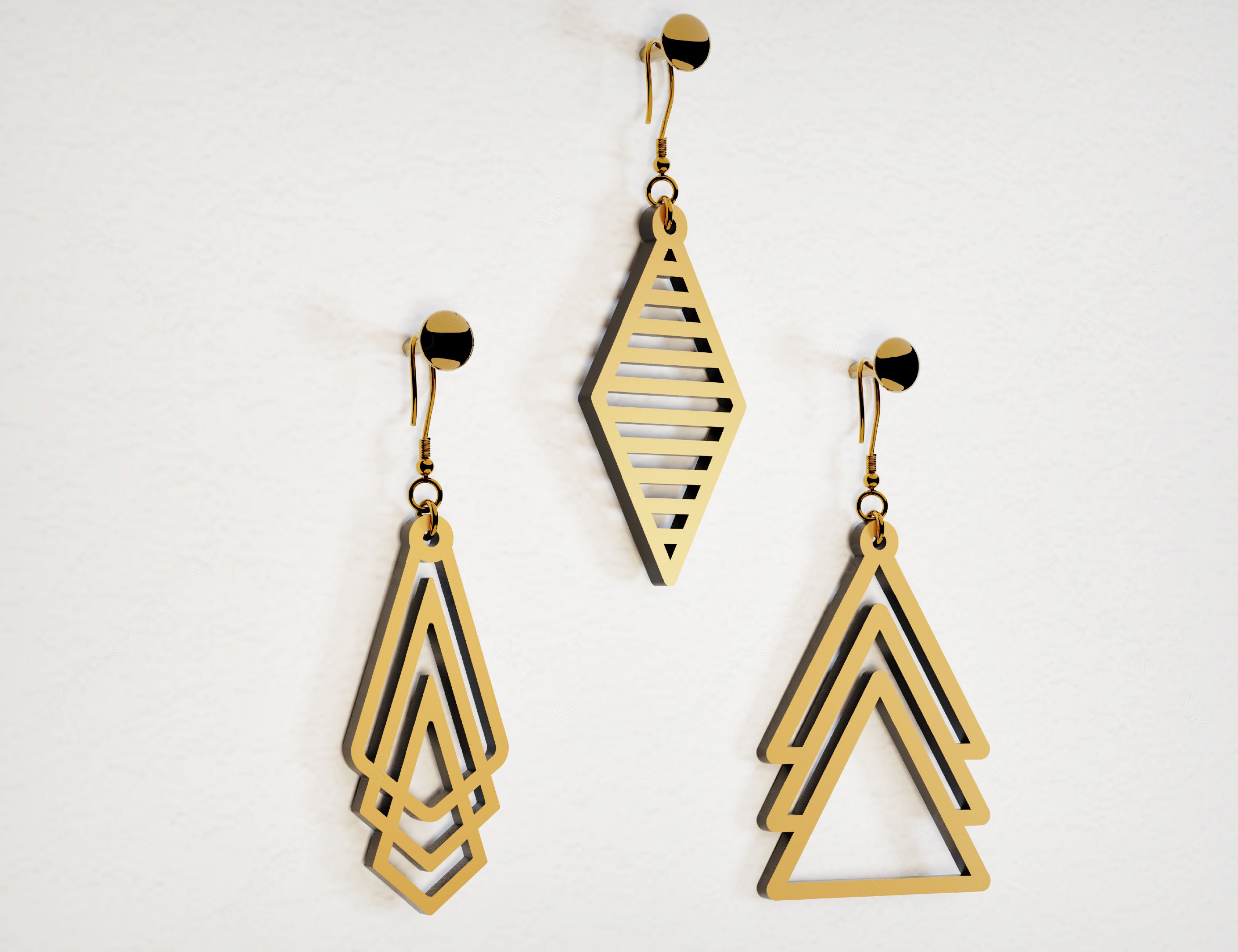 Geometric Modern Earrings Craft Jewelry Pendants Set Laser Cut - Etsy