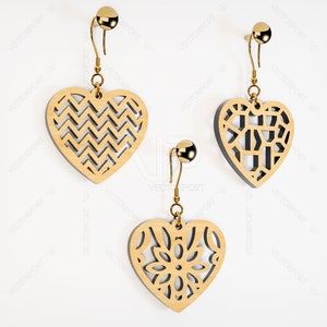 Heart Shape Earring Svg Gloforge Cricut Jewelry Pendants Laser Cut Cut ...