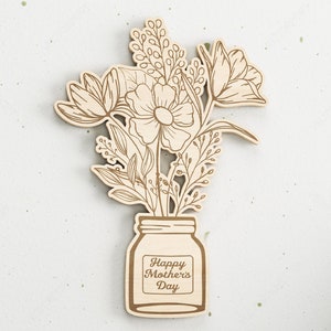Personalized Standing Pot Flowers for Mom, Mothers Day Gift Laser Cut ...
