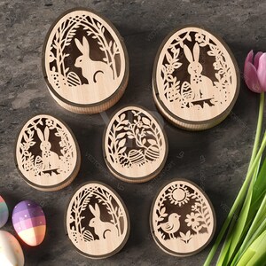 Easter Elegance: Laser Cut Egg Shaped Wooden Gift Box for Stylish ...