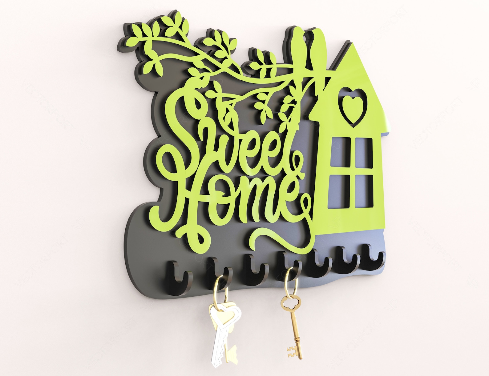 Laser Cut Key Holder Wall Mounted Decorative Hanger Love Birds - Etsy