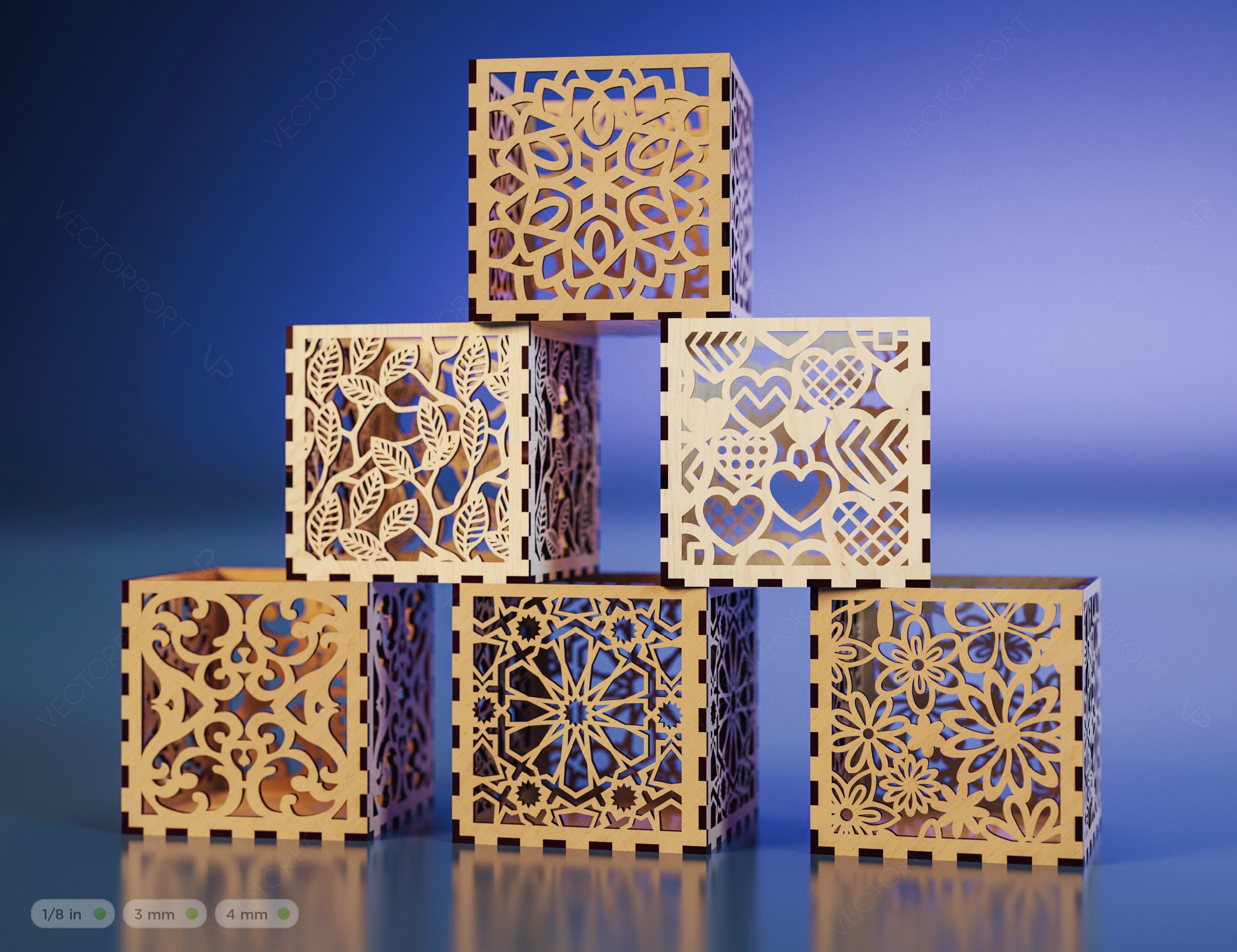 Decorative Laser Cutting Wooden Box Geometric Ornamental Gift - Etsy