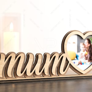 Standing Mom Text With Heart Shape Photo Frame Happy Mother’s Day Gift ...