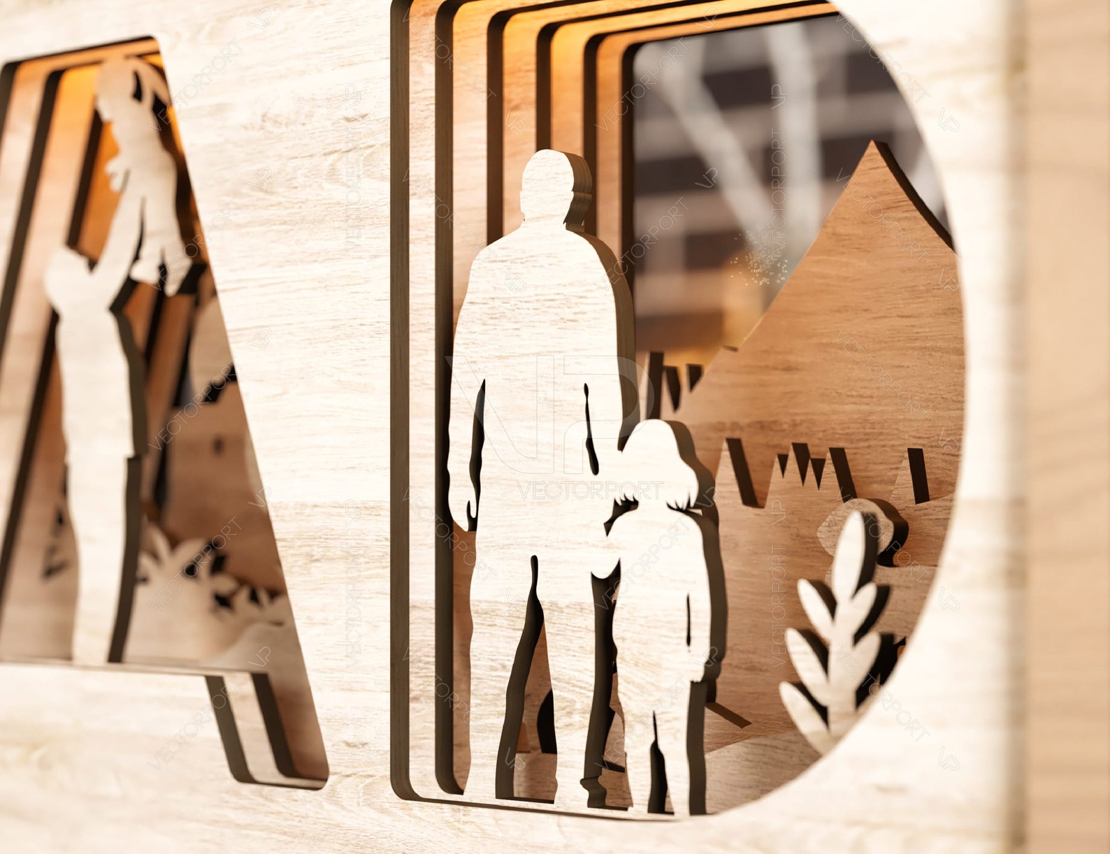 Multilayer Standing Dad and Daughter 3D Happy Father’s Day Gift for Dad ...