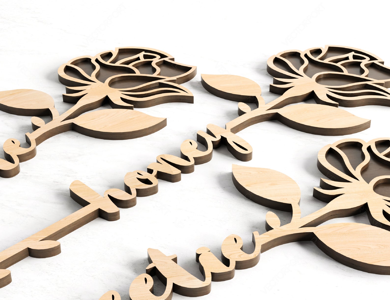 Rose Laser Cut Out Art Valentine Day Acrylic Wood - Etsy