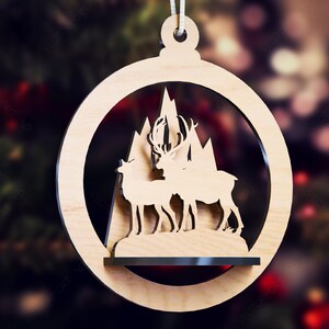 Tree Bear Bauble Wood 3D Laser Cut Christmas Ball Ornament - Etsy