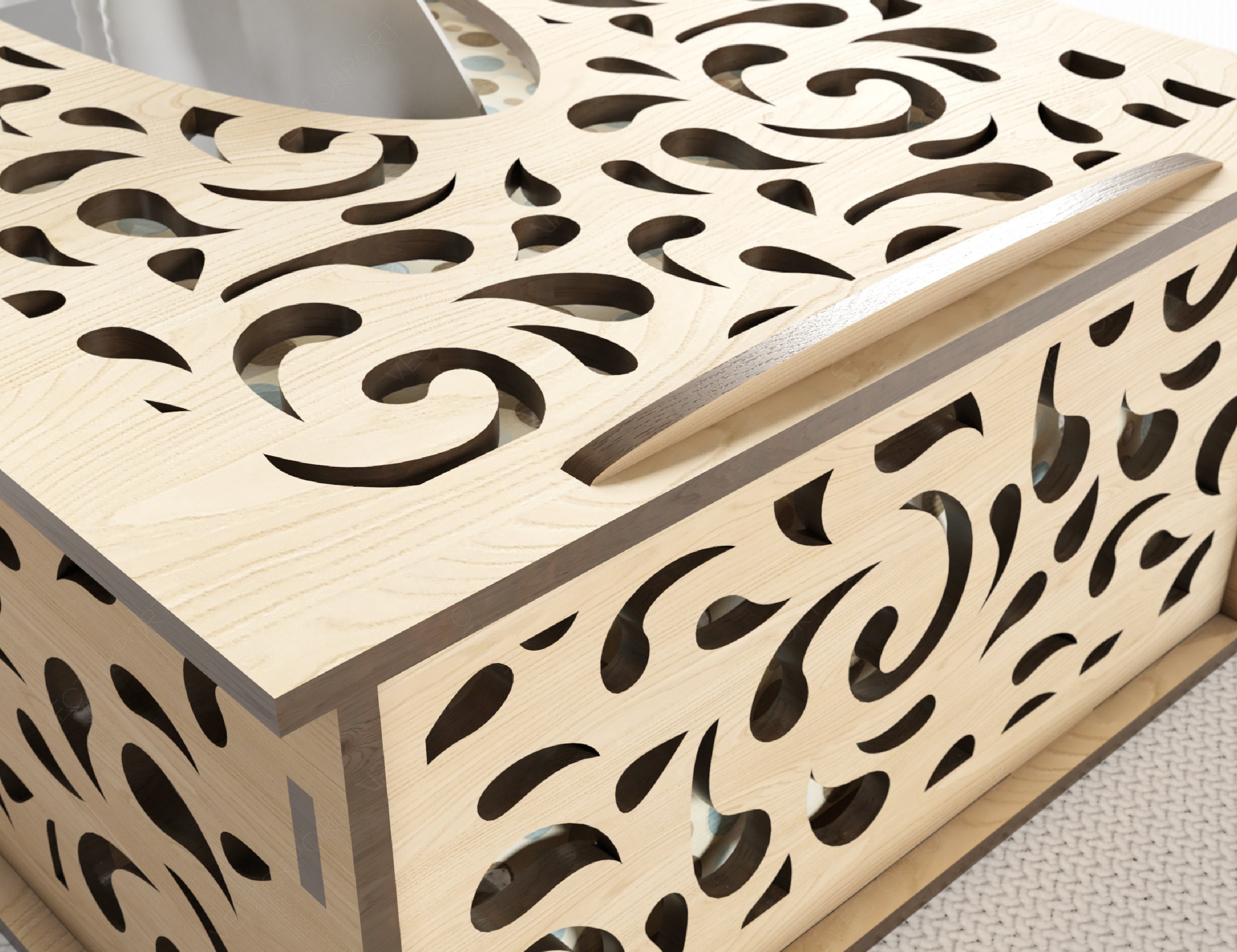 Flowers Decorative Laser Cut Tissue Box Heart Shape Tabletop - Etsy