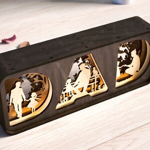 Dad & Daughter Shadow Box SVG, Standing Dad and Daughter Multilayer ...