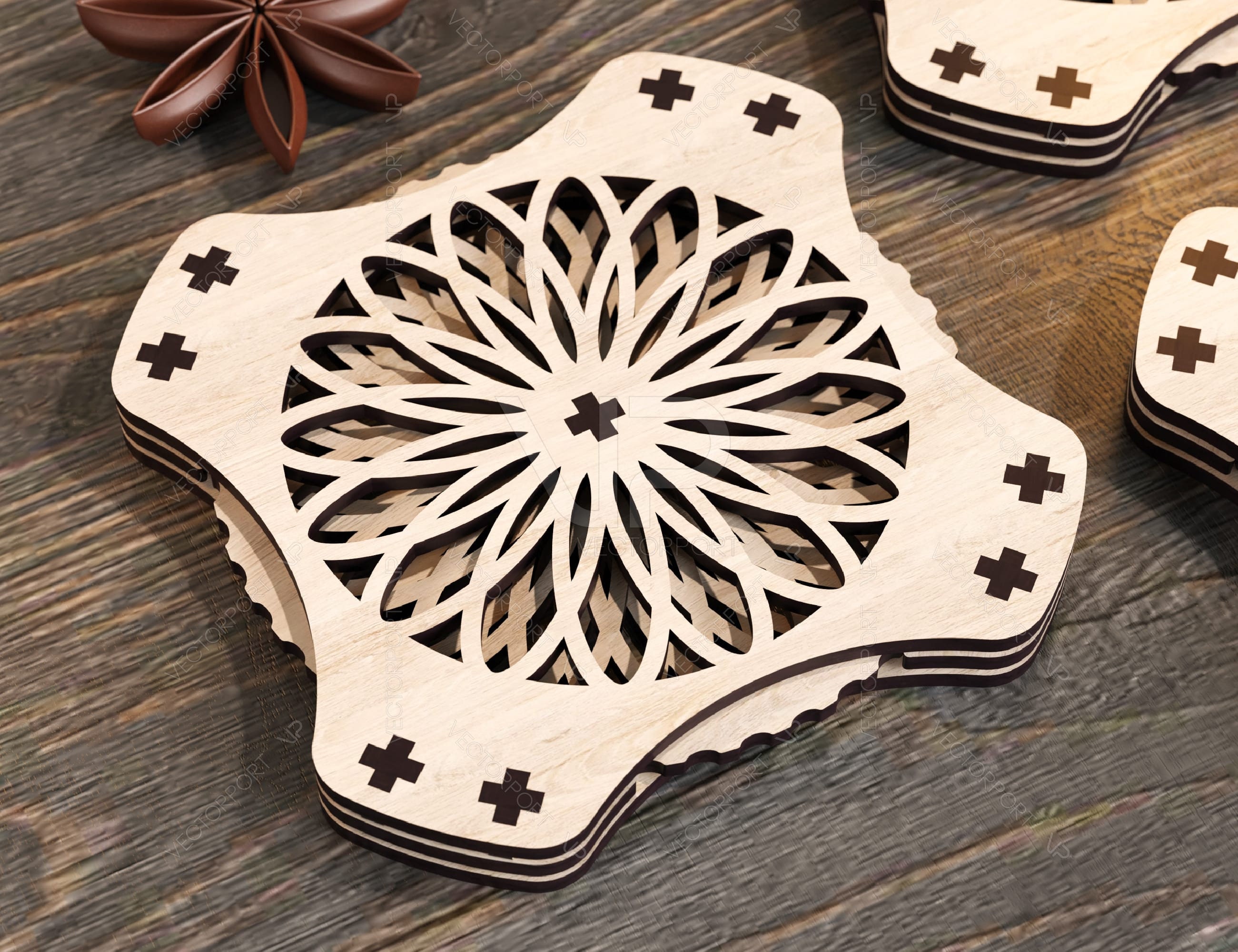 Mechanical Laser Cut Coaster Tea Coffee Cup Mat Pad Placemat Tableware ...