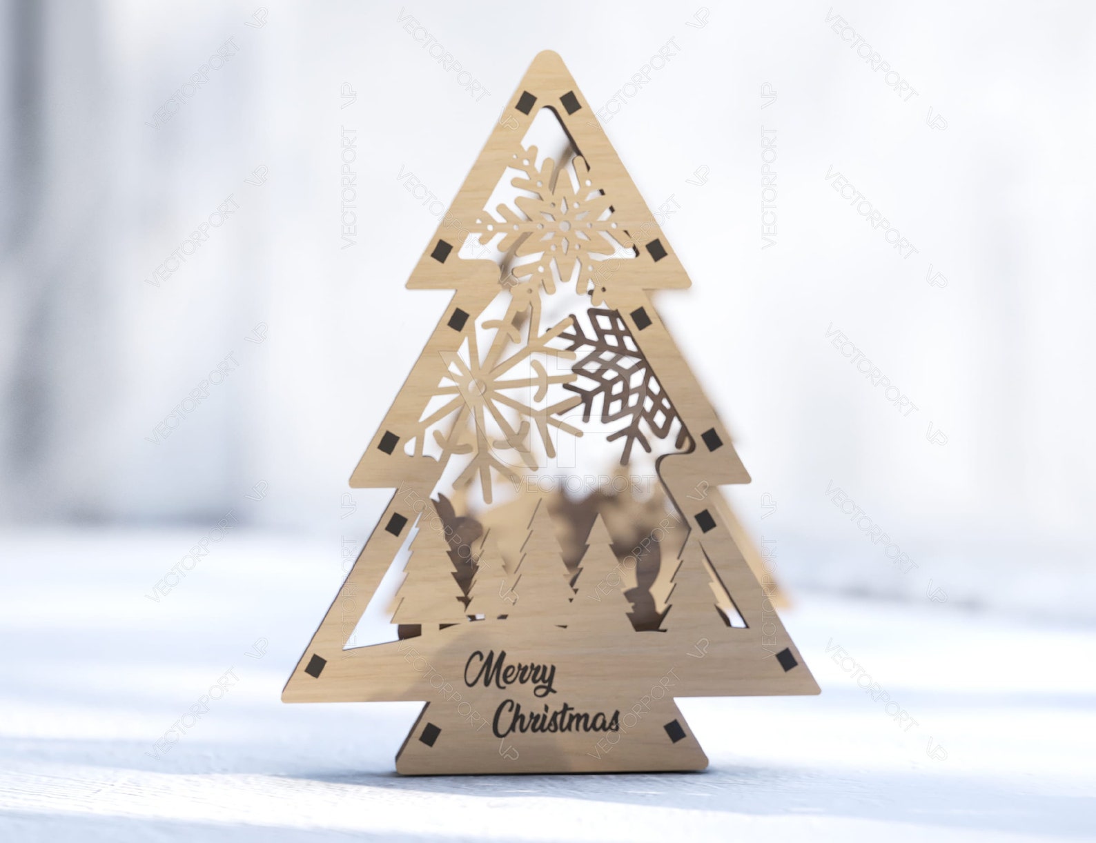 Christmas Tree Shaped Ornaments Tree Decorations Craft Standing New ...
