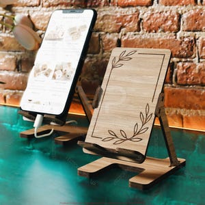 Modern Minimalist Phone Stand | Laser Cut SVG File | Mobile Holder ...