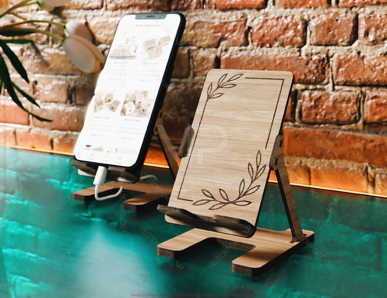 Modern Minimalist Phone Stand | Laser Cut SVG File | Mobile Holder ...