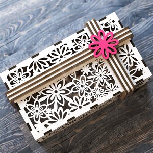 Valentine Day Gift Box With Ribbon Decorative Wooden Laser Cut Jeweler ...