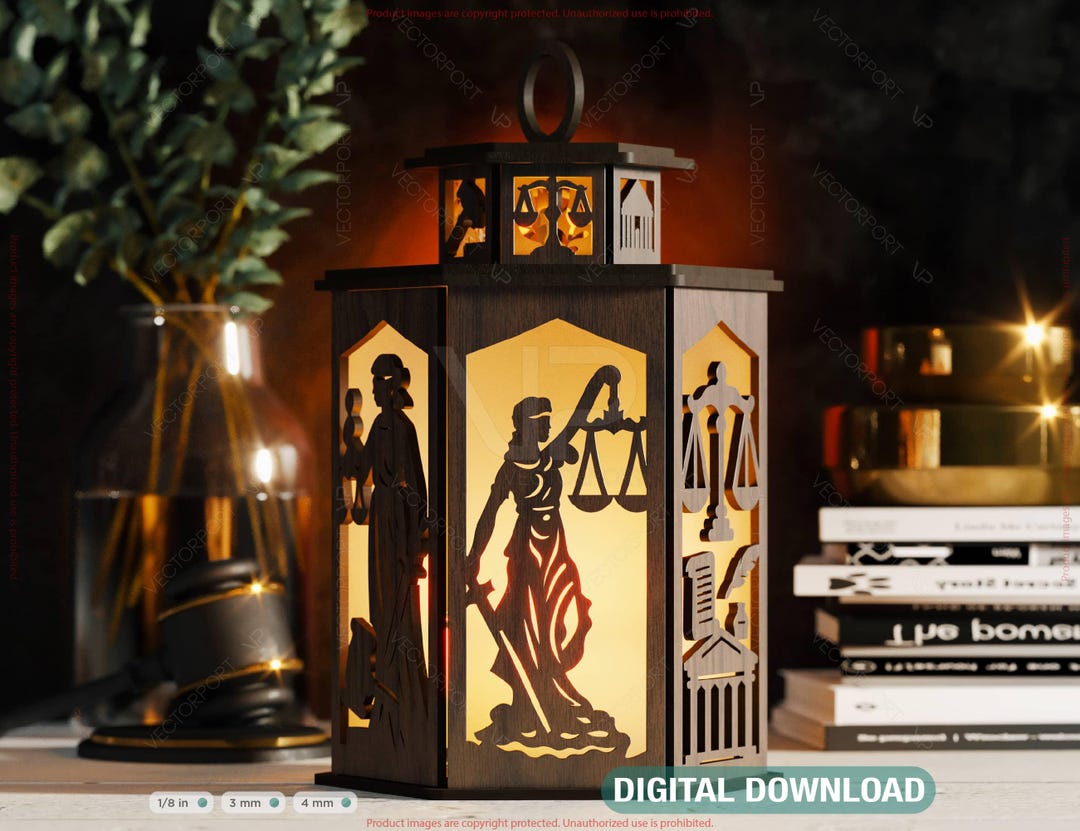 Lawyer Gift Desk Lamp - Lamp With Scales, Gavel & Law Symbols Legal ...