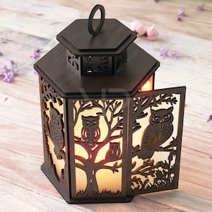 Enchanted Evenings: Owl Tealight Lantern - Woodland Glow Laser Cut ...