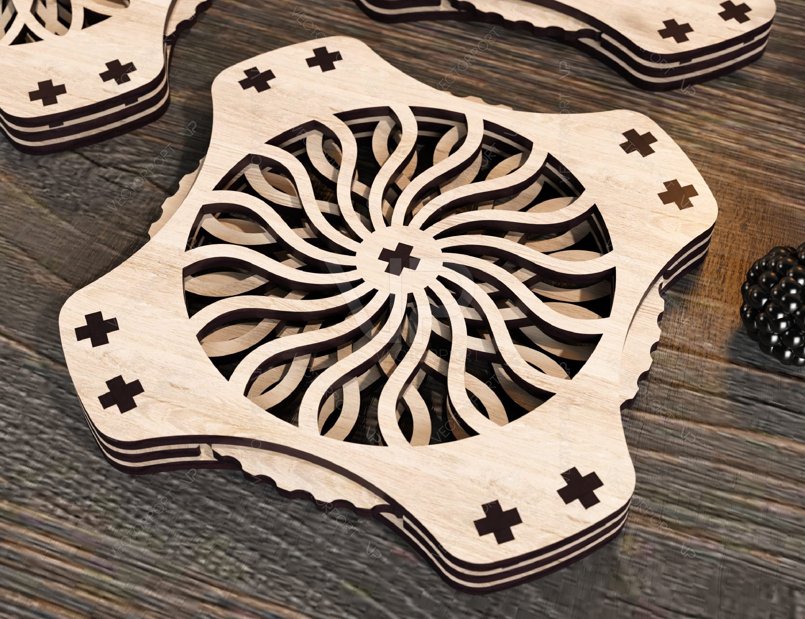 Mechanical Laser Cut Coaster Tea Coffee Cup Mat Pad Placemat Tableware ...