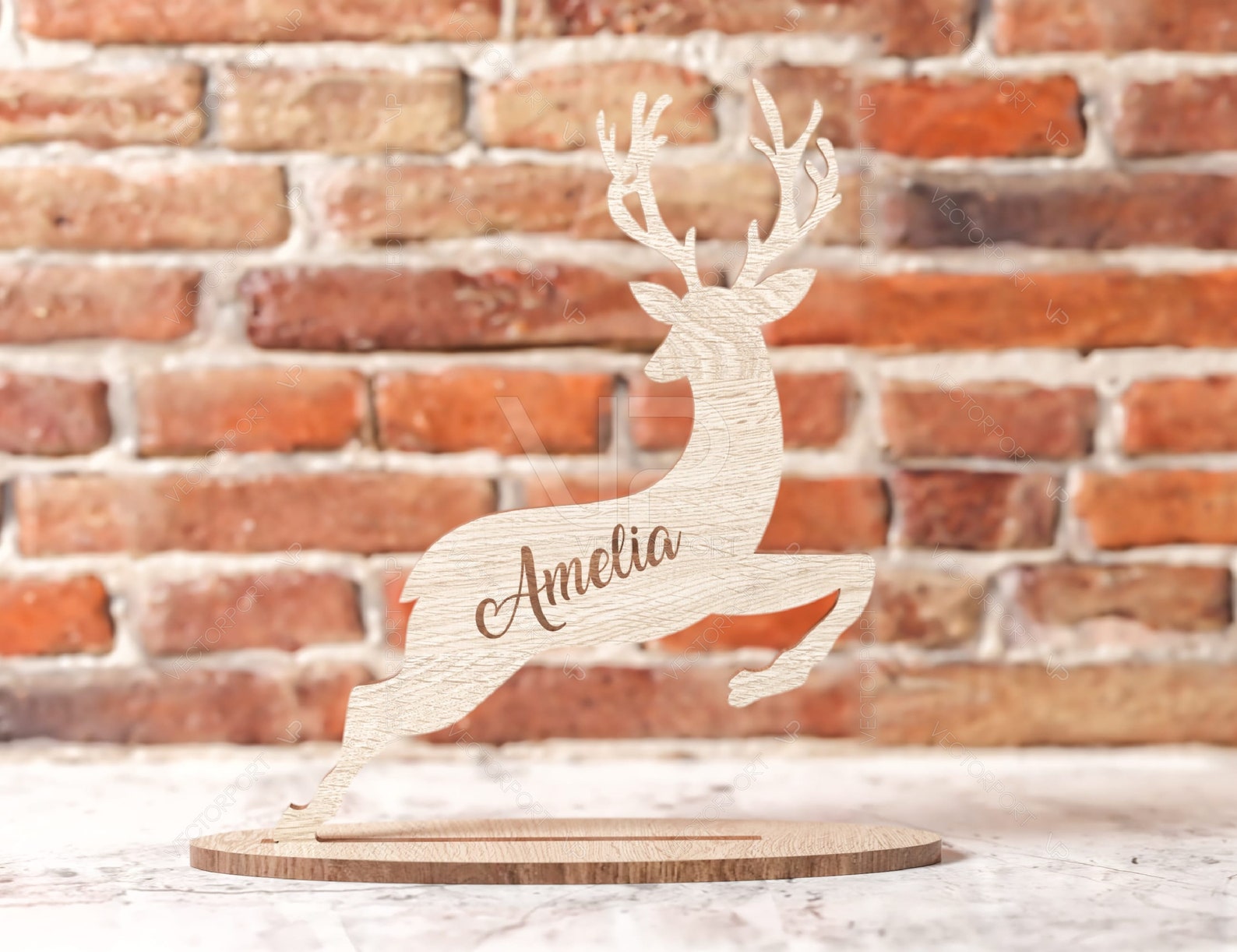 Christmas Standing Reindeer Personalized Decorations Place Your Text ...
