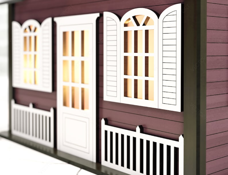 Wooden House Laser Cut Night Light Lamp Mdf Laser Cutting Home - Etsy