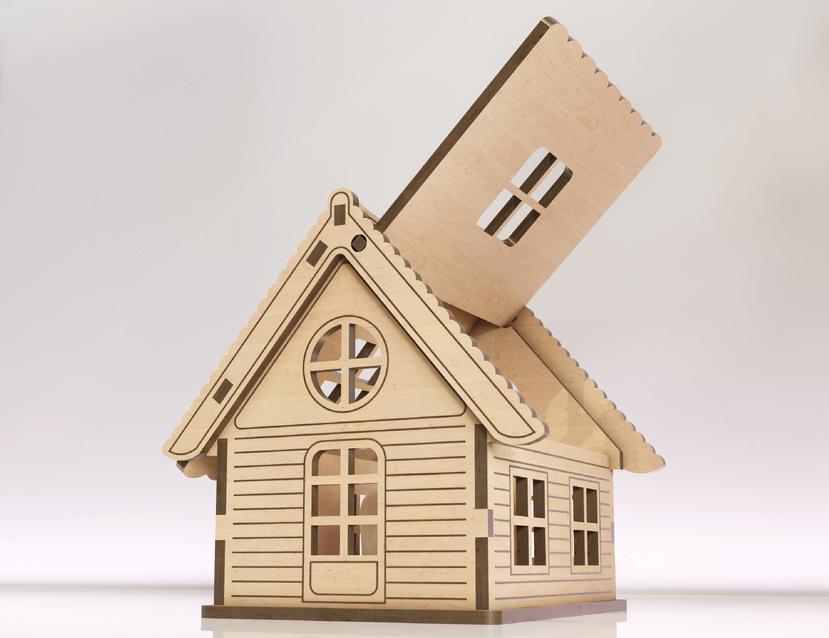 Wooden House Laser Cut Night Light Lamp Mdf Laser Cutting Home - Etsy