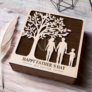 Father's Day Engraved Gift Box – Dad & Mom/son/daughter Themed Laser ...