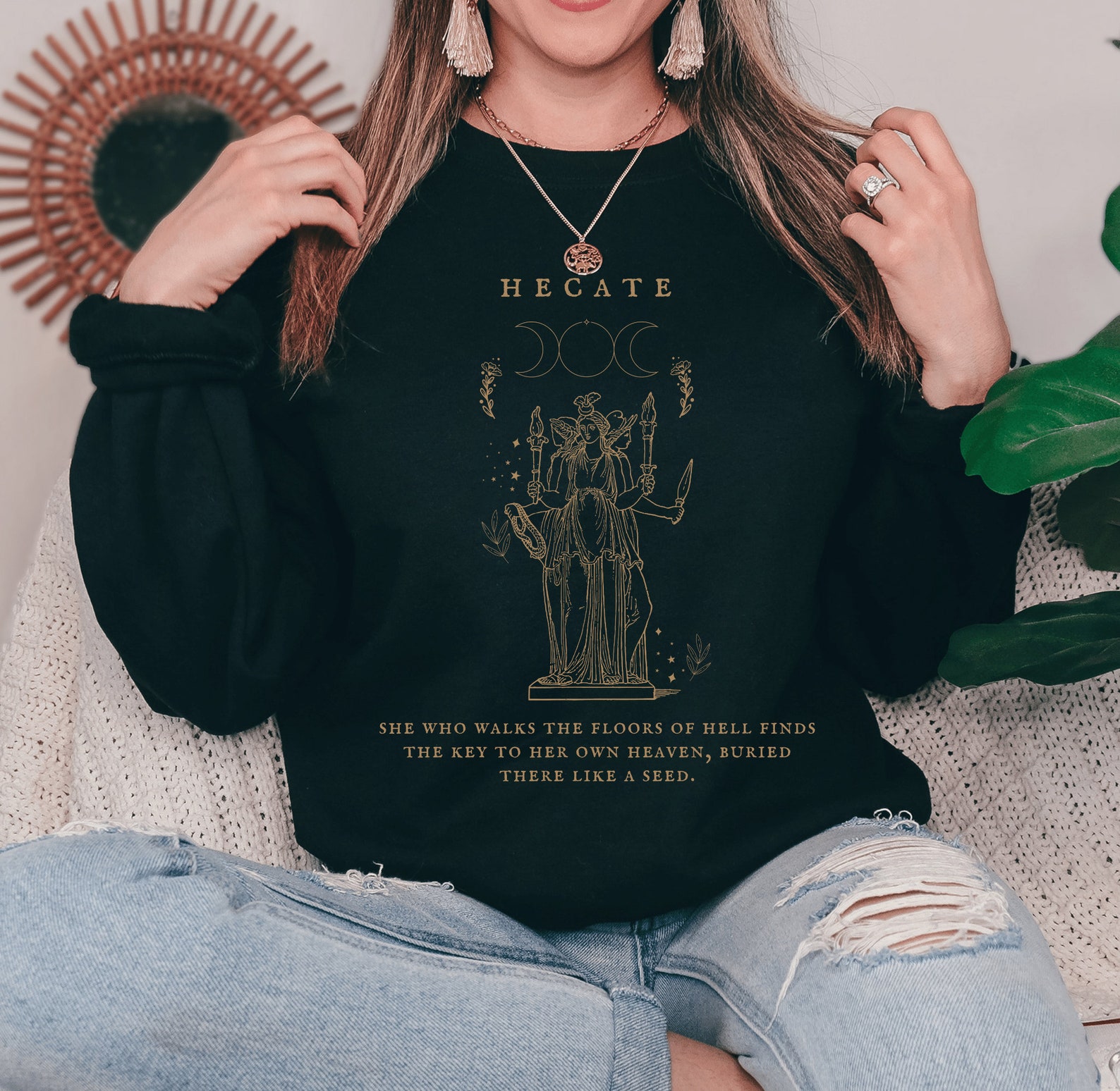 Hecate Goddess Crewneck Sweatshirt Dark Academia Shirt - Etsy