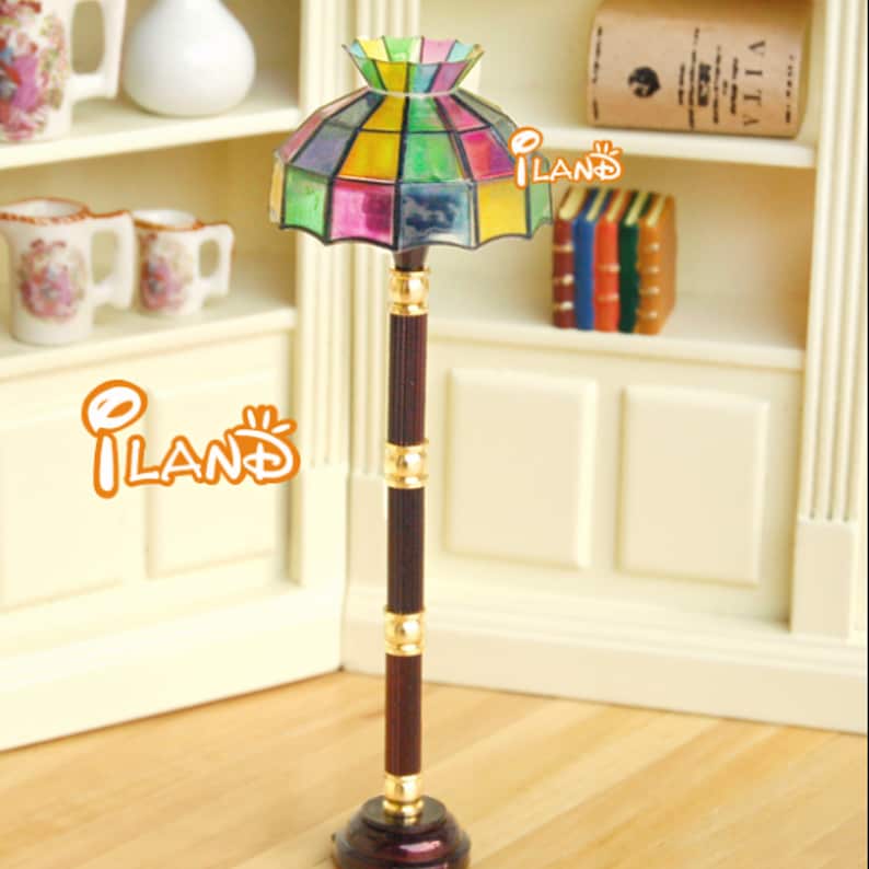 Miniature Tiffany Lamp , Miniature Garden Terrace Lamps, Doll House ...