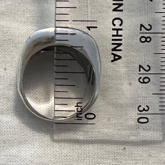 Rare Sterling 925 Vintage Wide 1/2” Band Ring - Gem