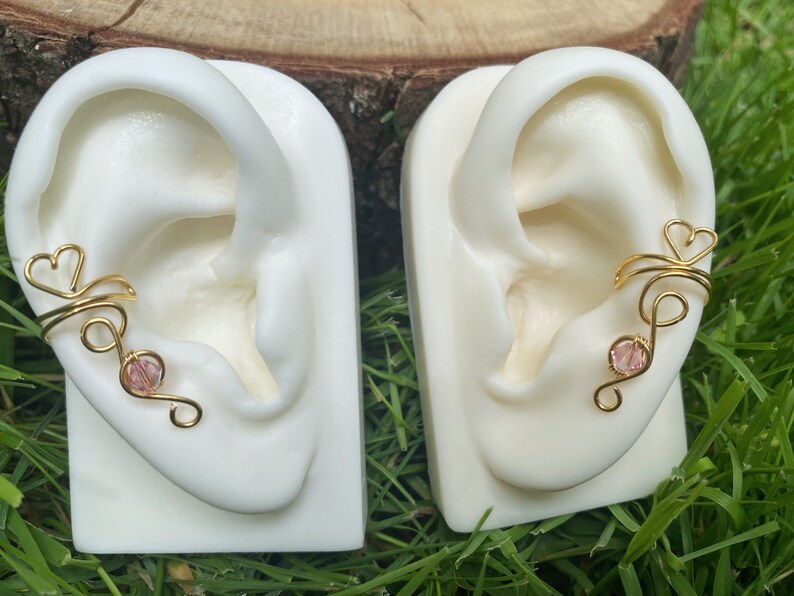Gold Heart Ear Cuff - Etsy