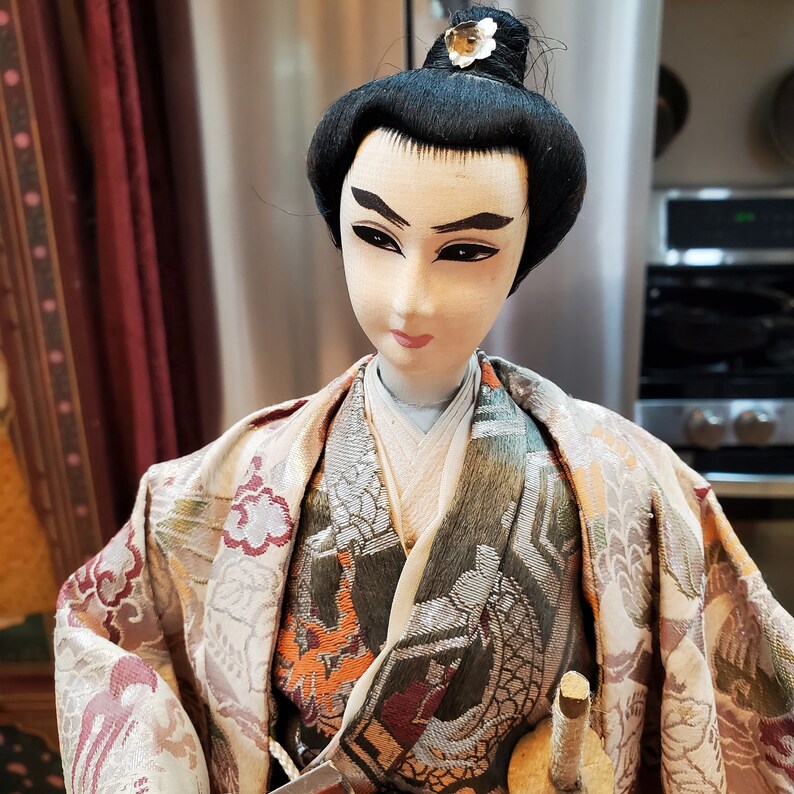 Gorgeous Antique 1930's 1940's Set Japanese Geisha and Samurai Gofun ...