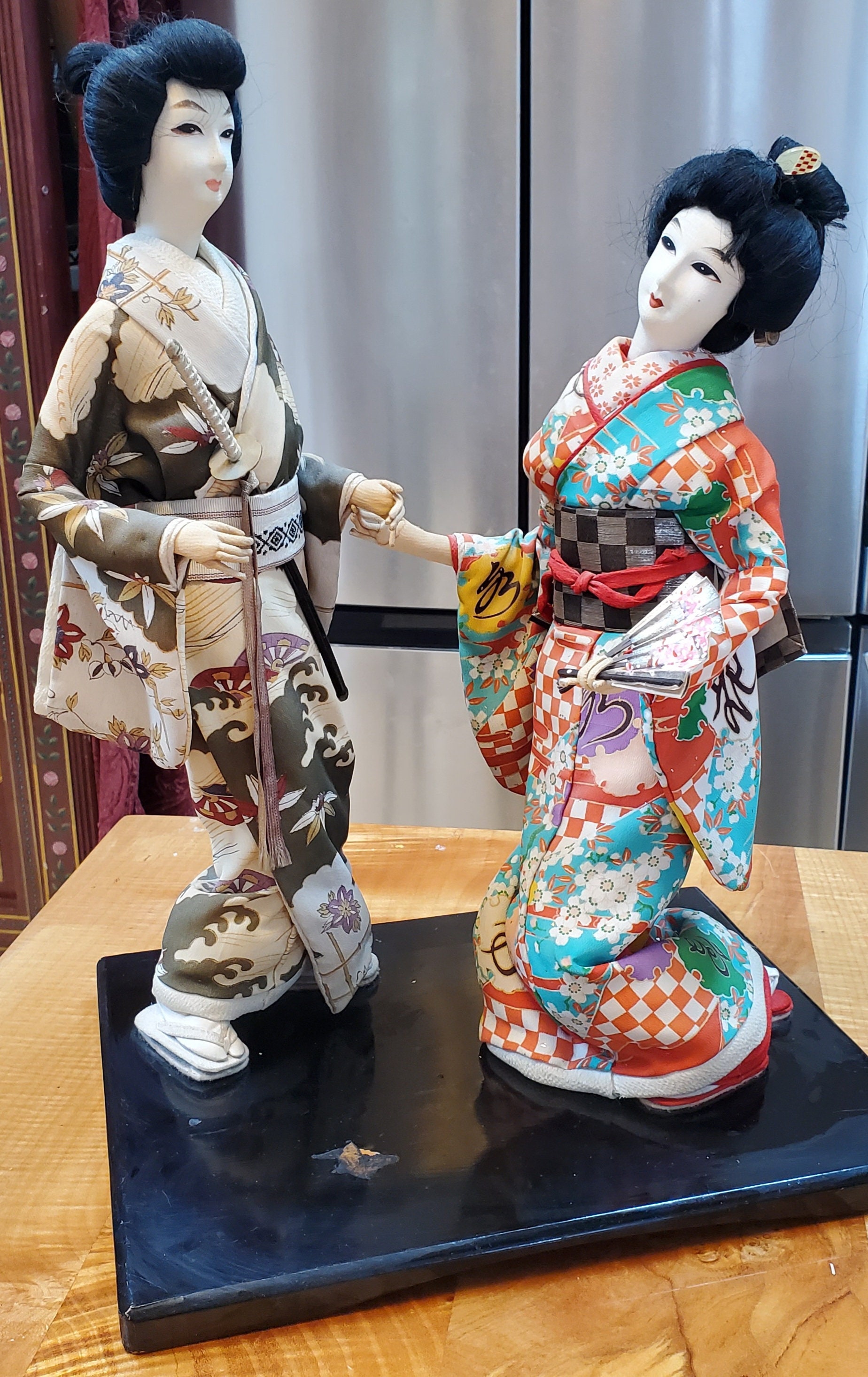 Exquisite Antique 1930's 1940's Japanese Geisha and Consort Dancing ...