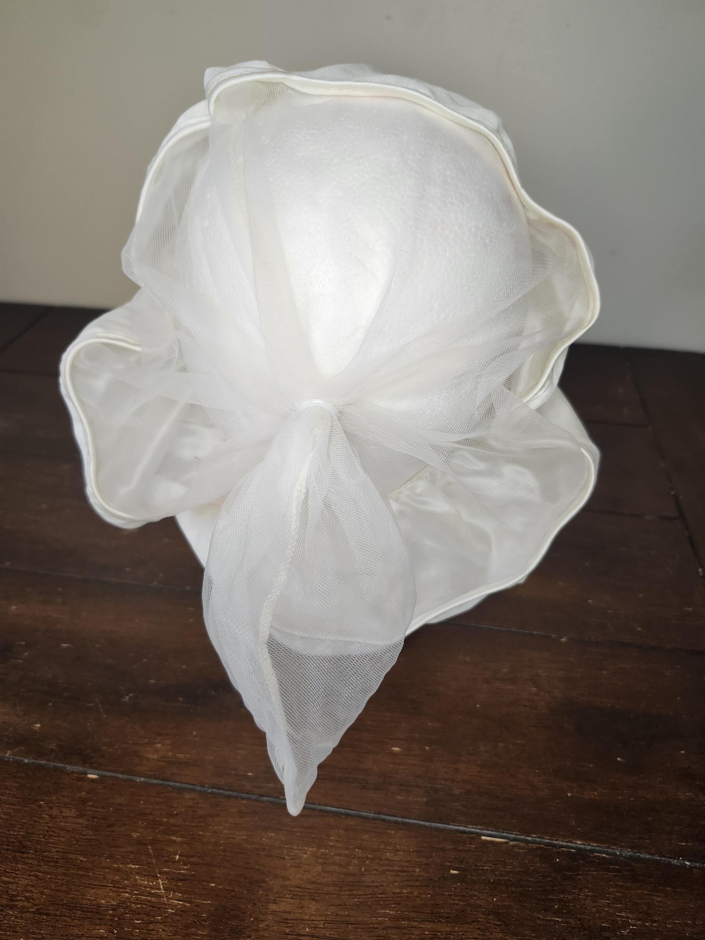 Vintage Antique Cream Mesh and Satin Night Cap Sleeping Bonnet - Etsy