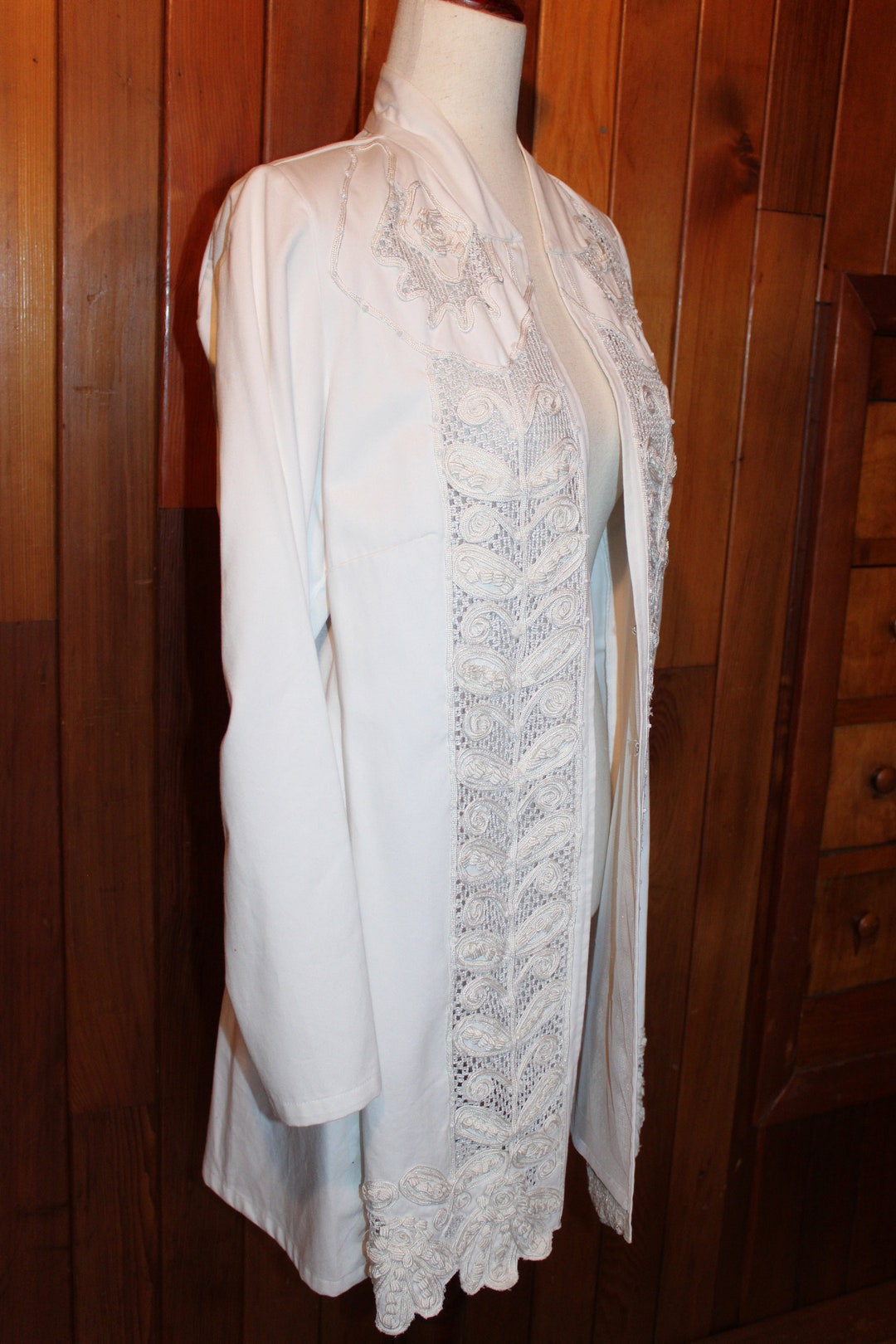 Vintage 1980's Three Quarter Length Jacket White Top Condition - Etsy