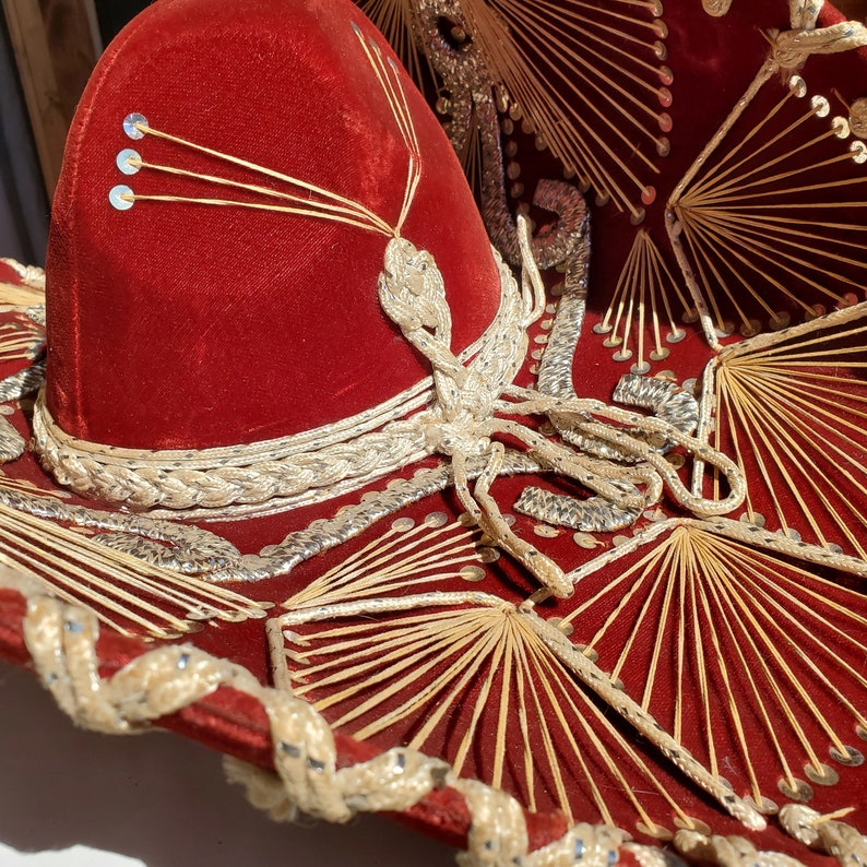 Stunning Mid-century Vintage Calidad Red Sombrero Mariachi - Etsy