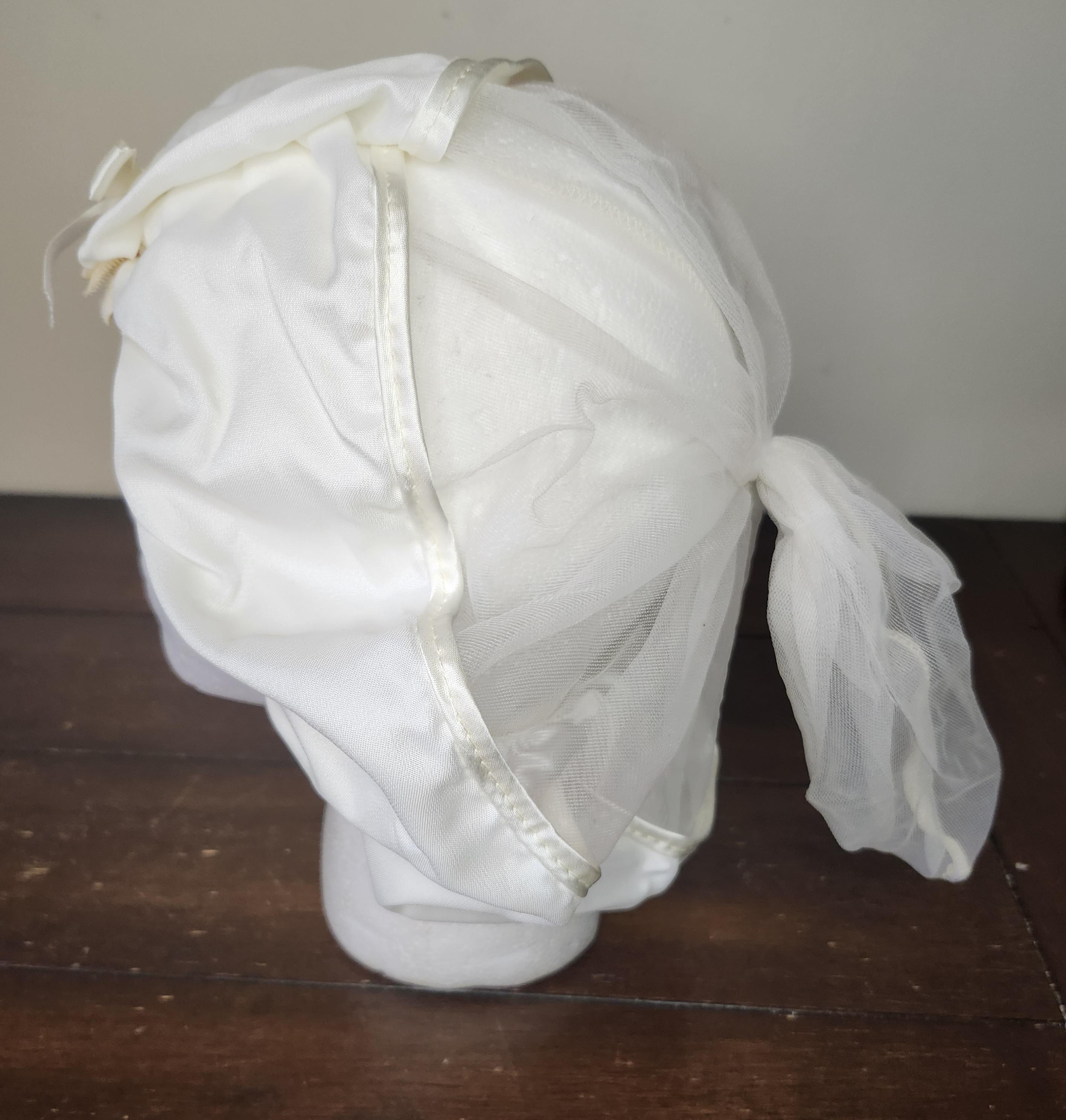 Vintage Antique Cream Mesh and Satin Night Cap Sleeping Bonnet - Etsy